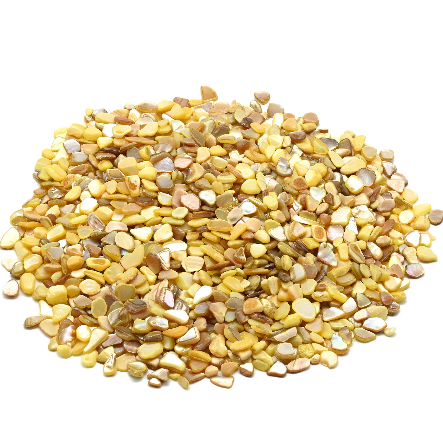 Перламутр галтовка цв. лимонный фракция 4-8мм, упаковка 100г .