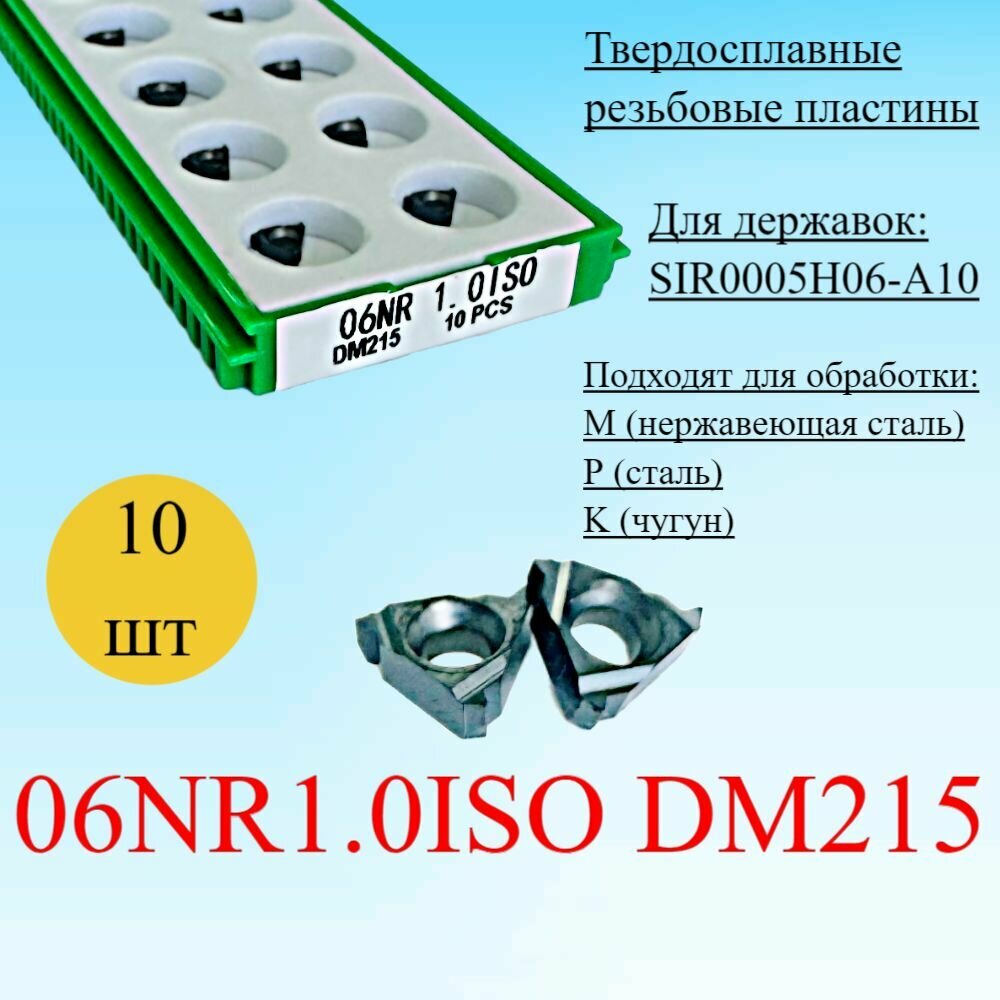 Твердосплавные резьбовые пластины 06NR1.0ISO DM215