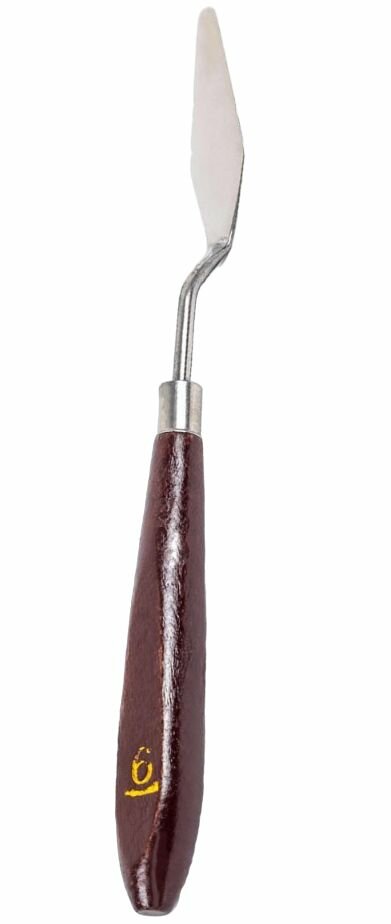 Мастихин ромбовидный № 6 с деревянной ручкой, размер лопатки 55 х 15 мм, нержавеющая сталь, художественный шпатель для рисования