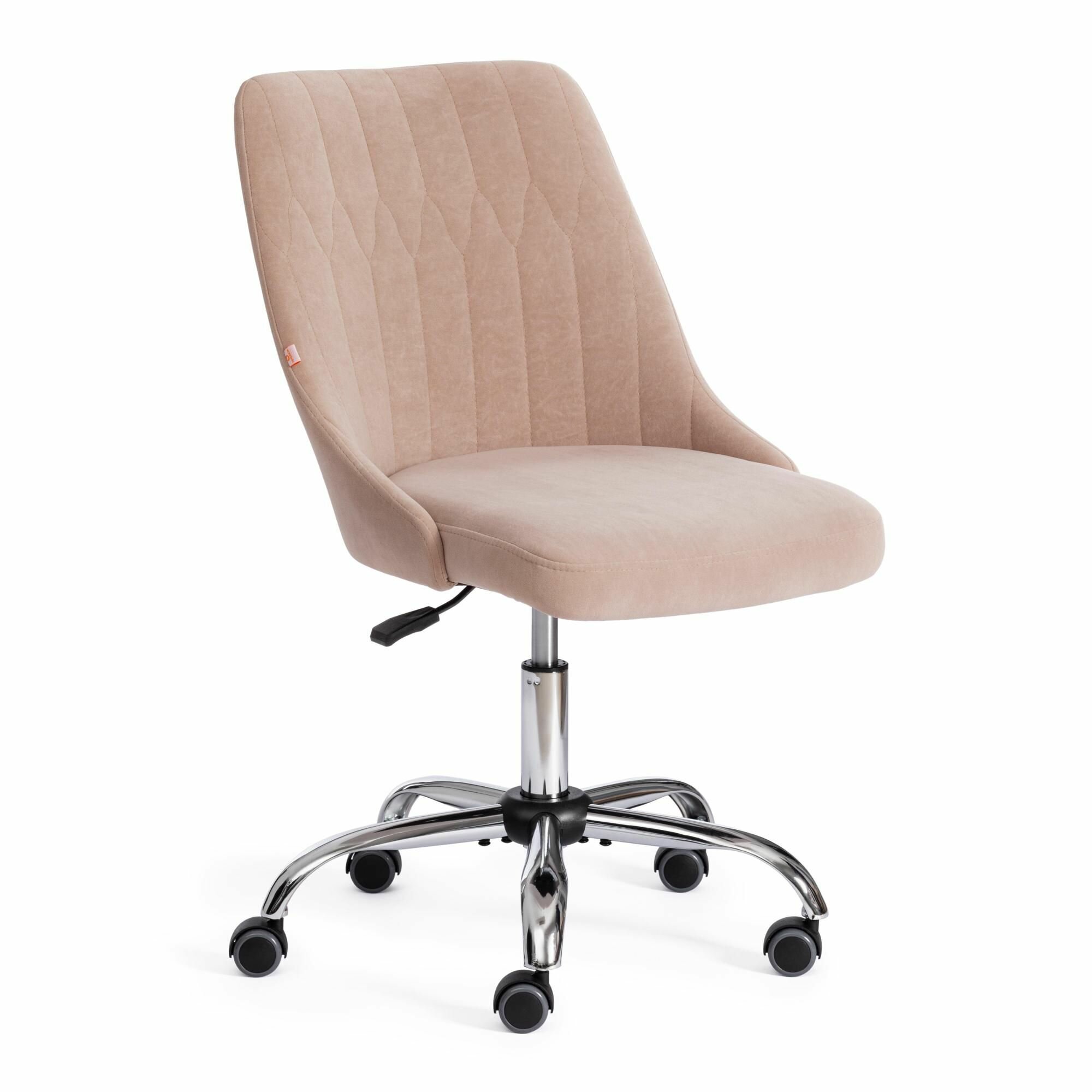 Кресло SWAN Tetchair бежевый, хромированный, металл, ткань, мягкое сиденье, без подлокотников