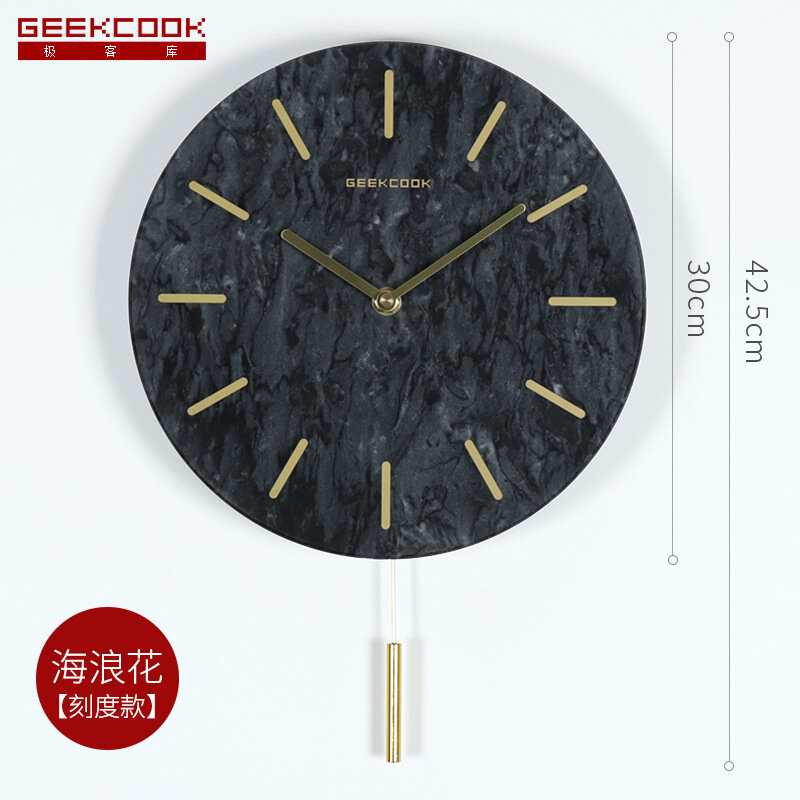 Настенные часы Geekcook "Мечтательные Дали", мраморные, кварцевые, 12", 6 шт