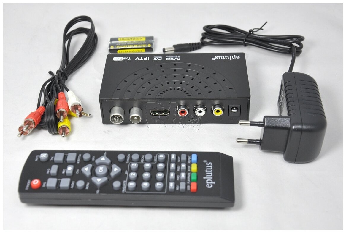 ТВ-тюнер цифровой Eplutus DVB-T/T2 DVB-125T, с пультом ДУ, черный
