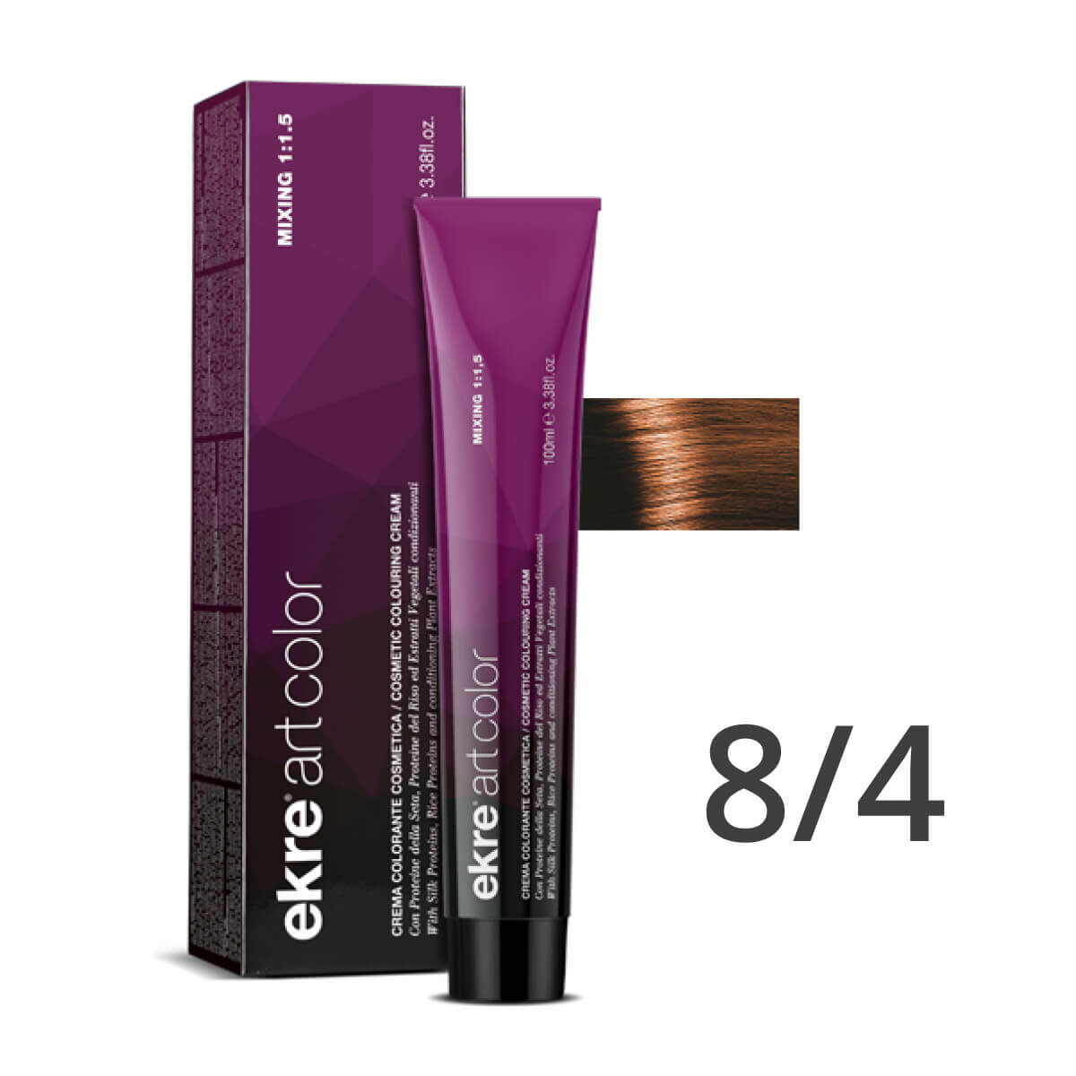 Краска для волос профессиональная Ekre Artcolor 8.4 Светлый русый Медный 100 мл