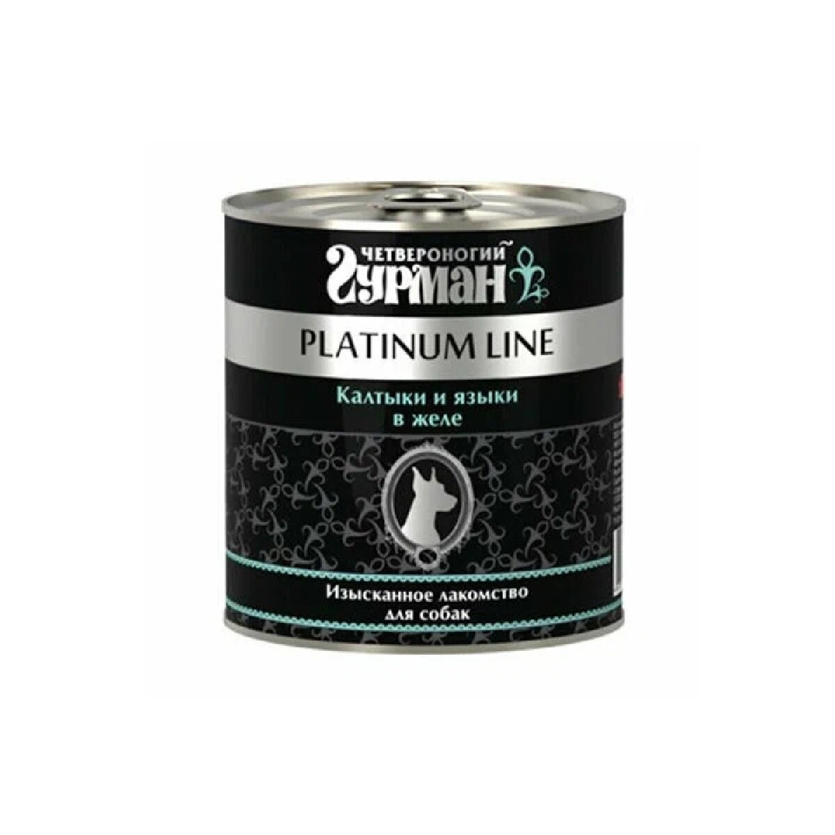 Четвероногий Гурман Platinum консервы для собак Калтыки и Языки в желе 240г