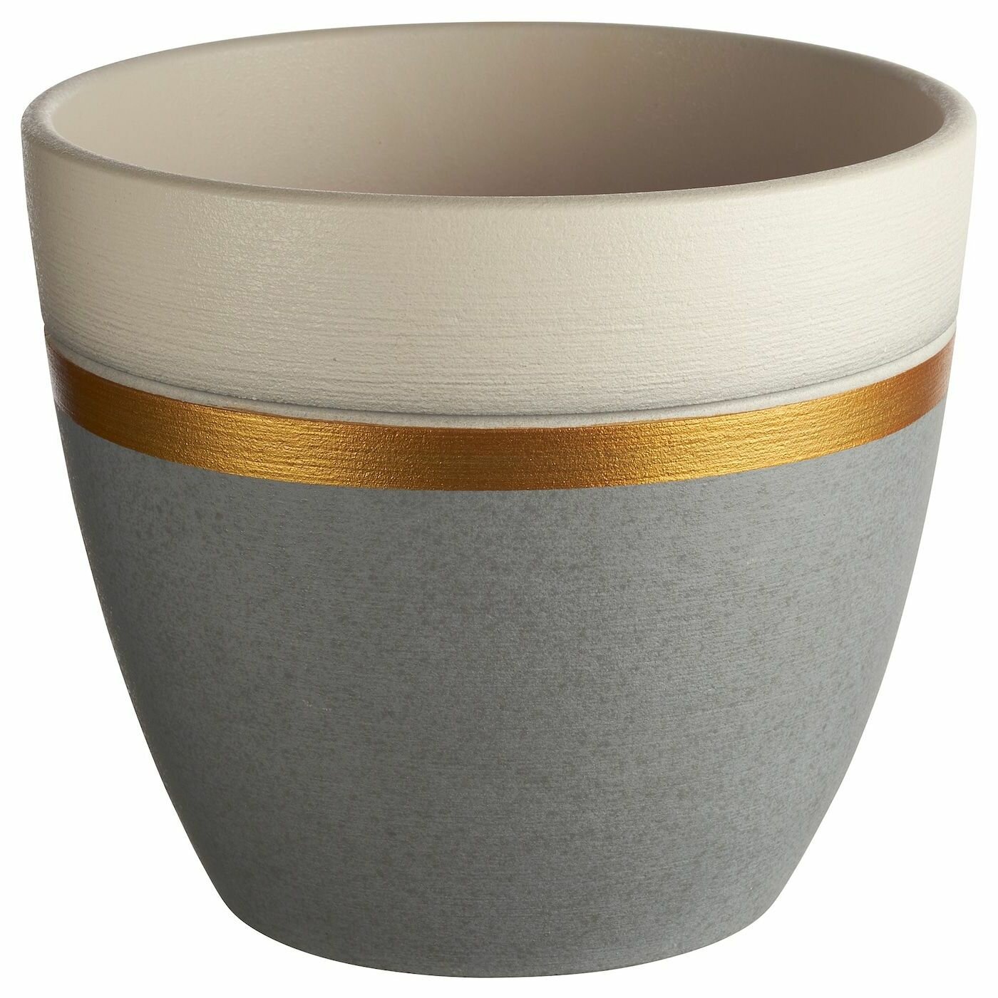 LIMEPEPPAR Горшок цветочный, серый с золотой полоской 15 см, IKEA