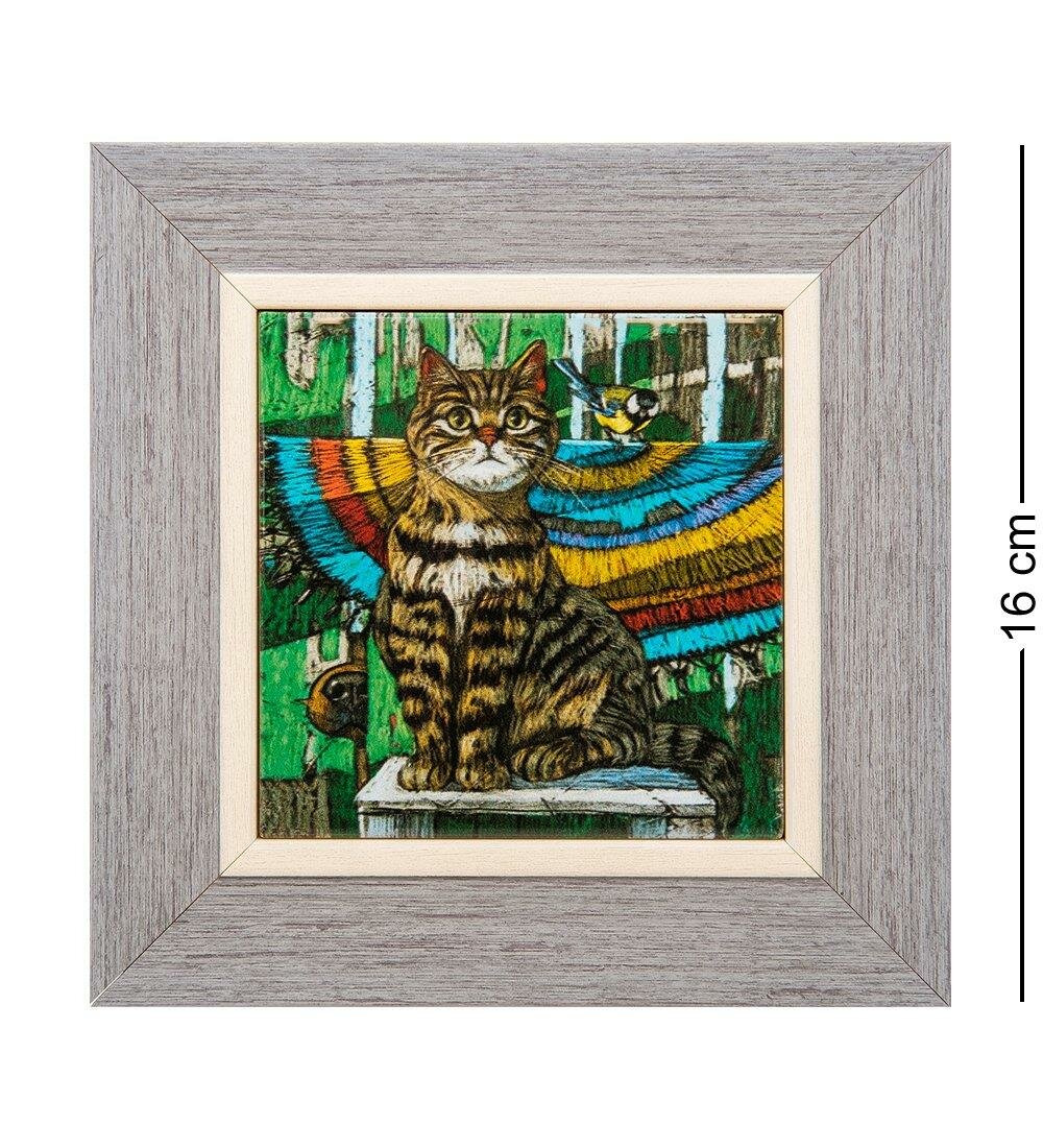 Панно керамическое А где наш песик? 10х10 A2147944 Artangels, Керамика, пластиковая рамка