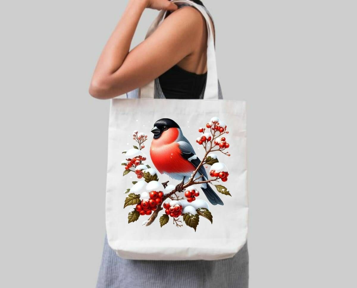 Термотрансфер "Снегирь" 20х20, наклейка на одежду