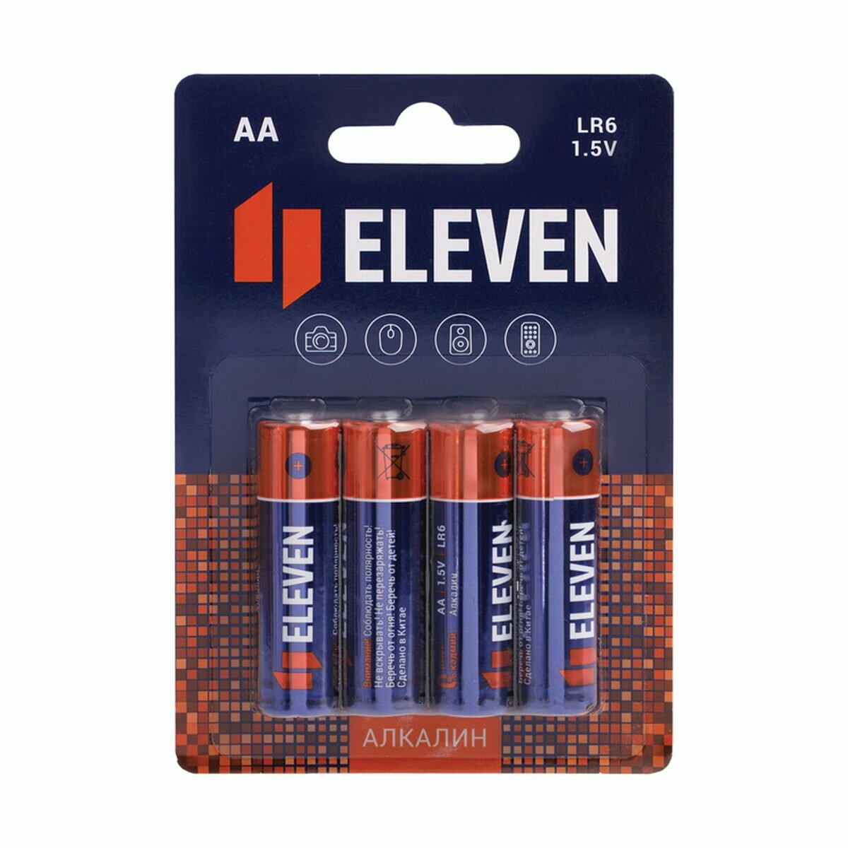 Батарейка Eleven AA/LR06 (1.5 В) алкалиновая (блистер) (301748), 480 уп.