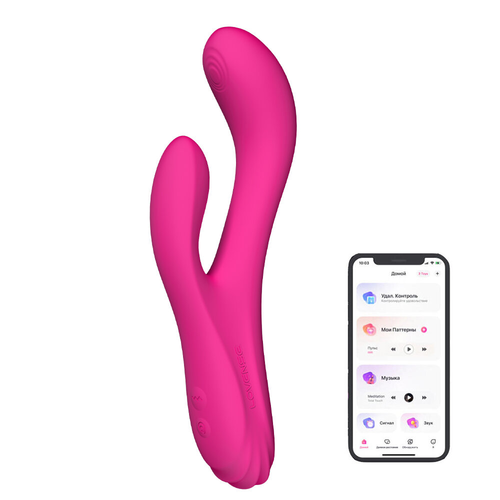 Вибратор-кролик Lovense Osci 3 с функцией нагрева и осцилляцией, розовый