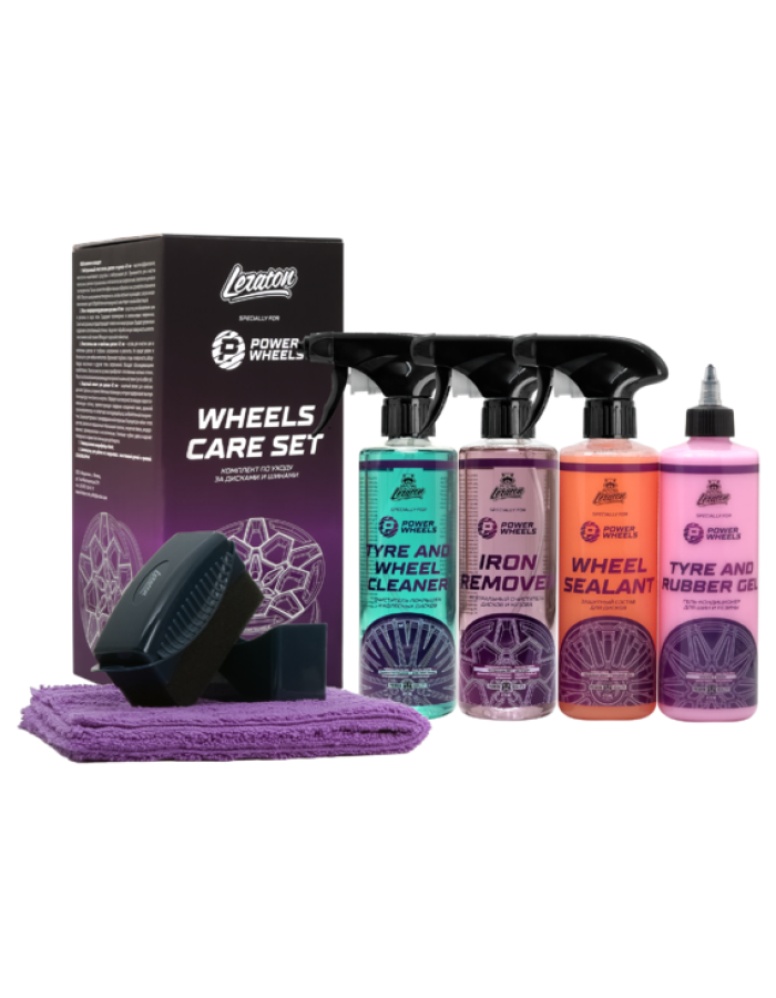 Leraton Комплект по уходу за резиной и дисками x POWER WHEELS WHEEL CARE SET