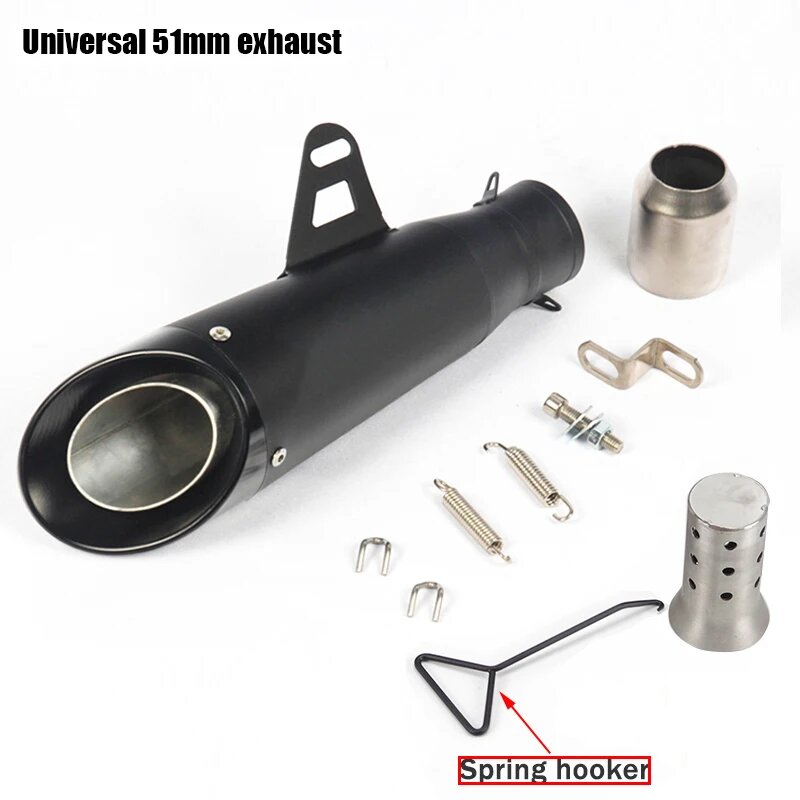 Универсальный глушитель выхлопной трубы для мотоцикла S1, глушитель выхлопной трубы для RC390, Z900, GSXR750, CB400, Z400, R3, S1000rr, R3, R6, 51 мм, 60 мм I 51mm