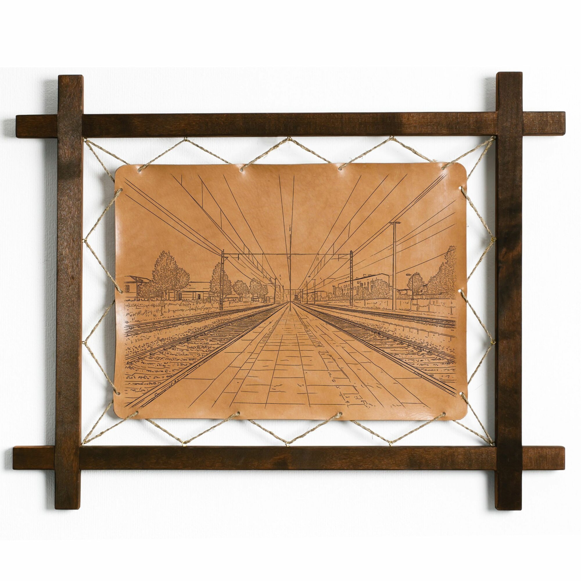 Картина интерьерная из кожи "Все дороги ведут вперед", BoomGift