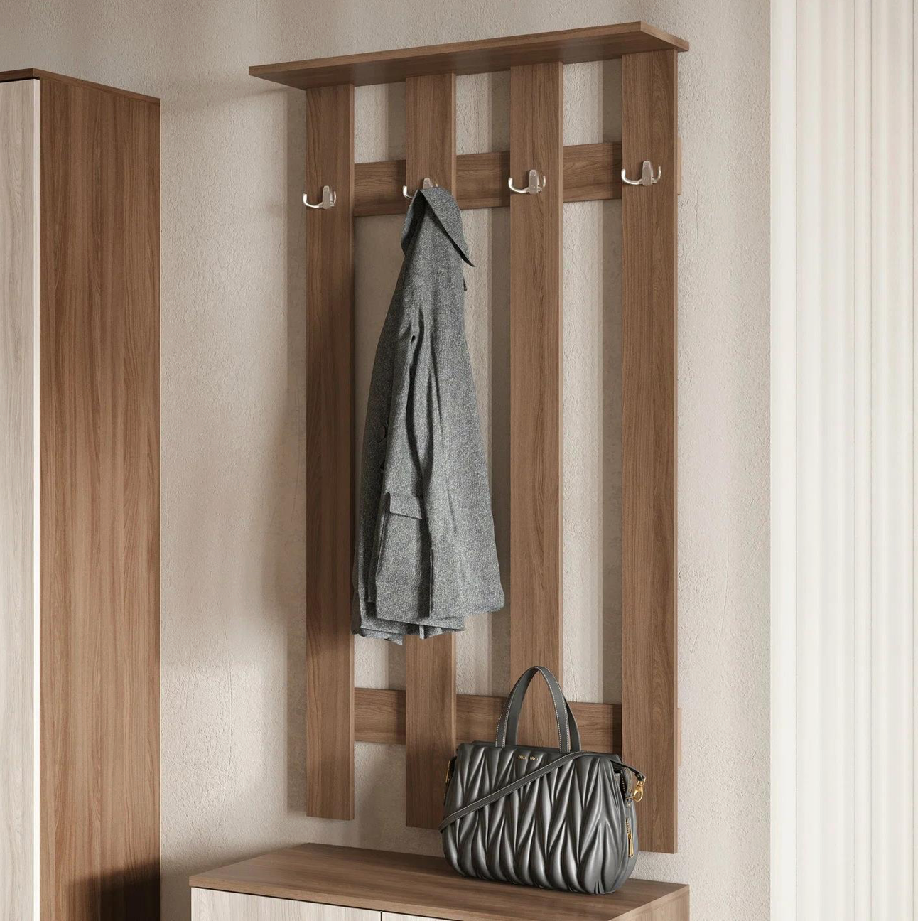 ВШ-201 Машенька ЛДСП вешалка (800*1420*150), шимо темный/шимо светлый