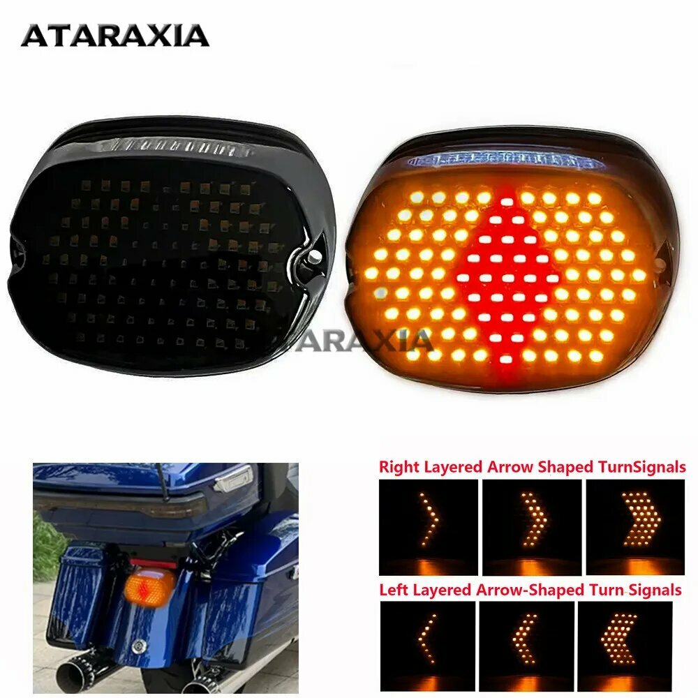 Светодиодный задний фонарь Светодиодный стоп-сигнал поворота Задний фонарь Низкопрофильные дымчатые задние фонари, совместимые с Harley Davidson Dyna Sportster