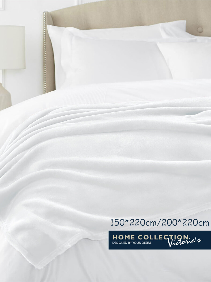 Плед покрывало 200х220 см велсофт премиум коллекция мягкий плотный