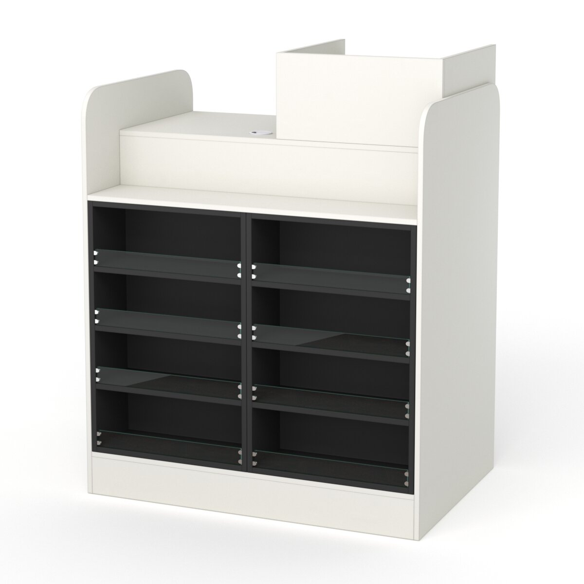 Кассовый стол "ривьера молди" №3 (правосторонний), Белый и Черный