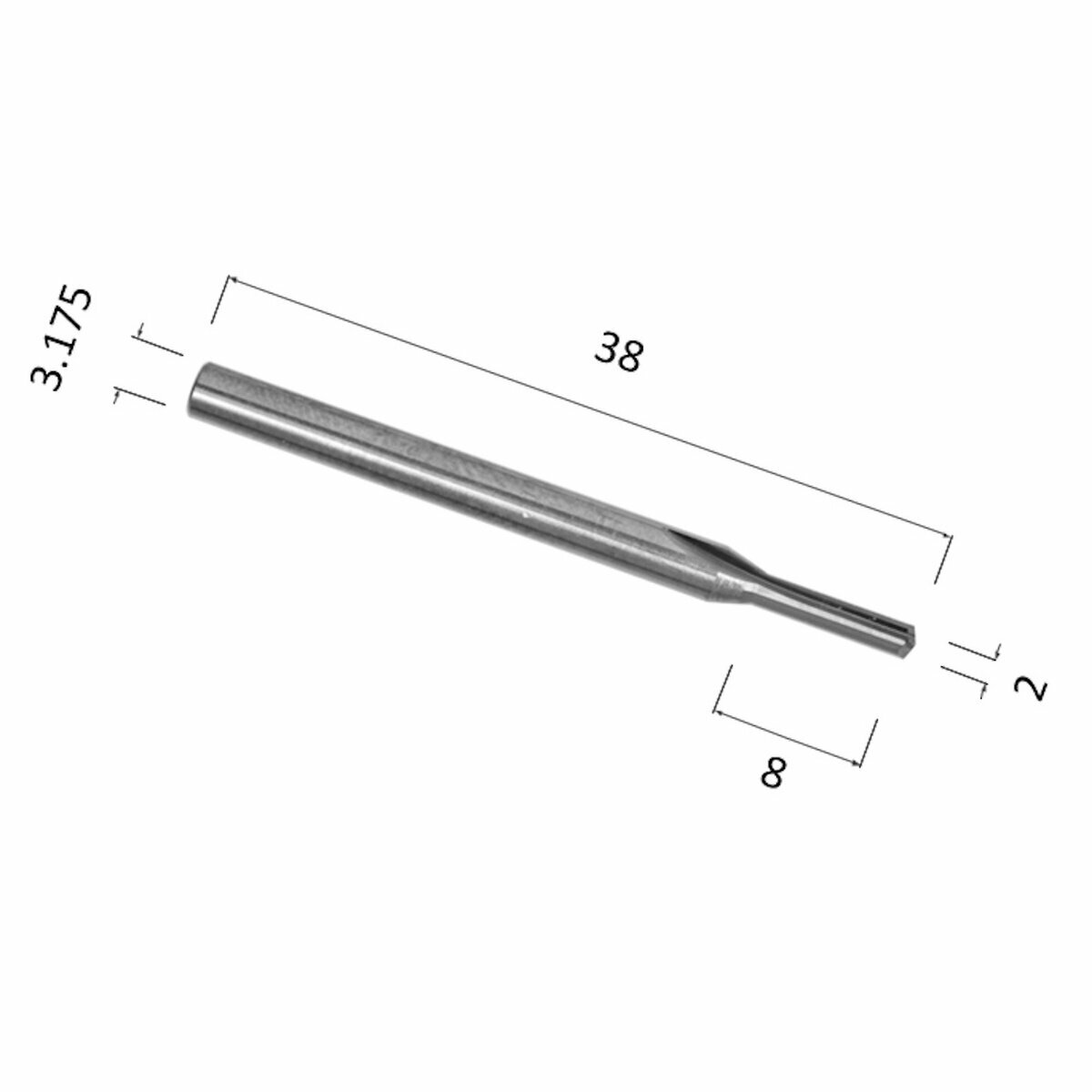 Фреза DJTOL A2ZX3.208 прямая двухзаходная (по дереву, пластику)
