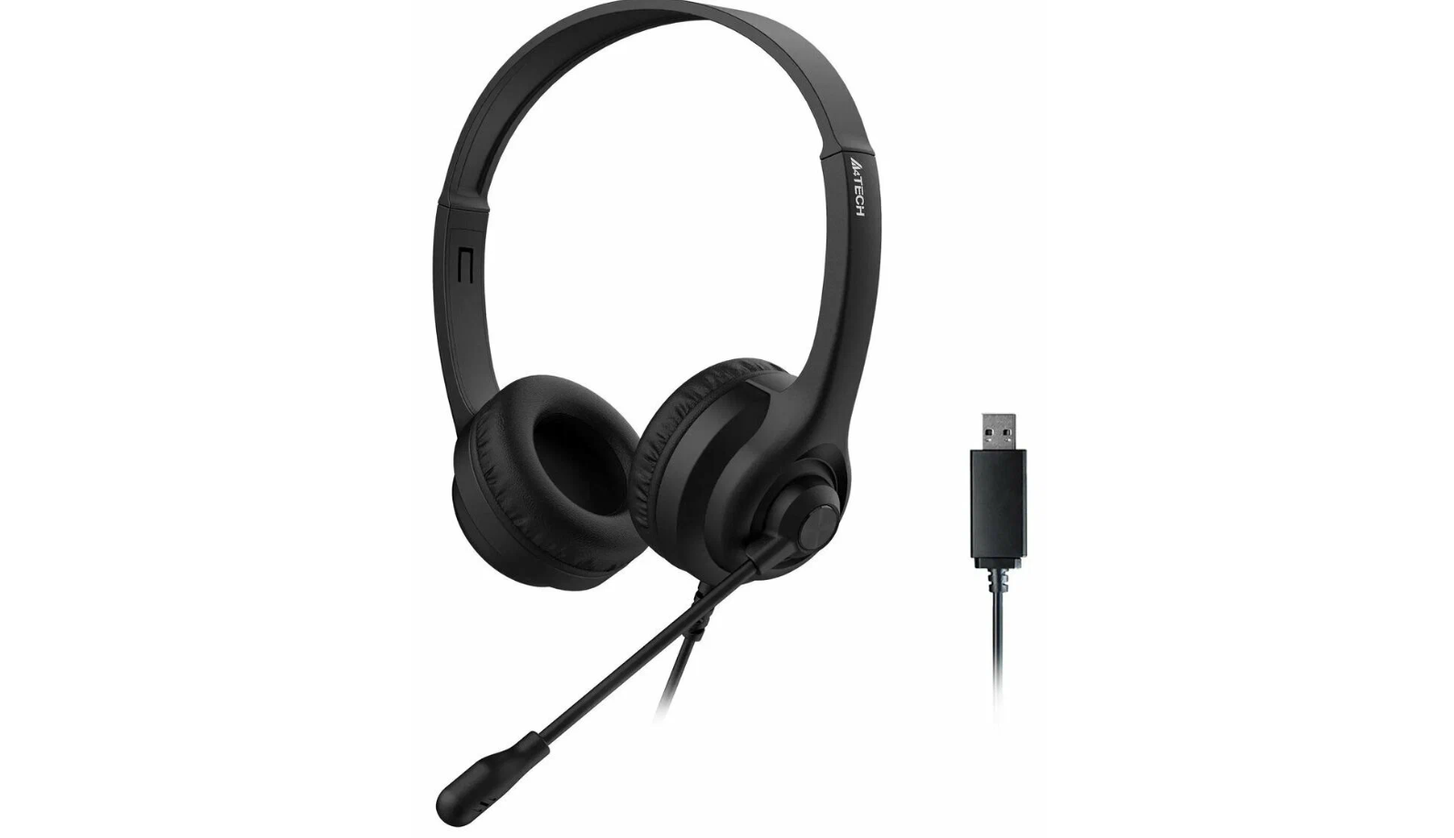 Наушники A4Tech "HU-8", накладные, с микрофоном, RGB, черные