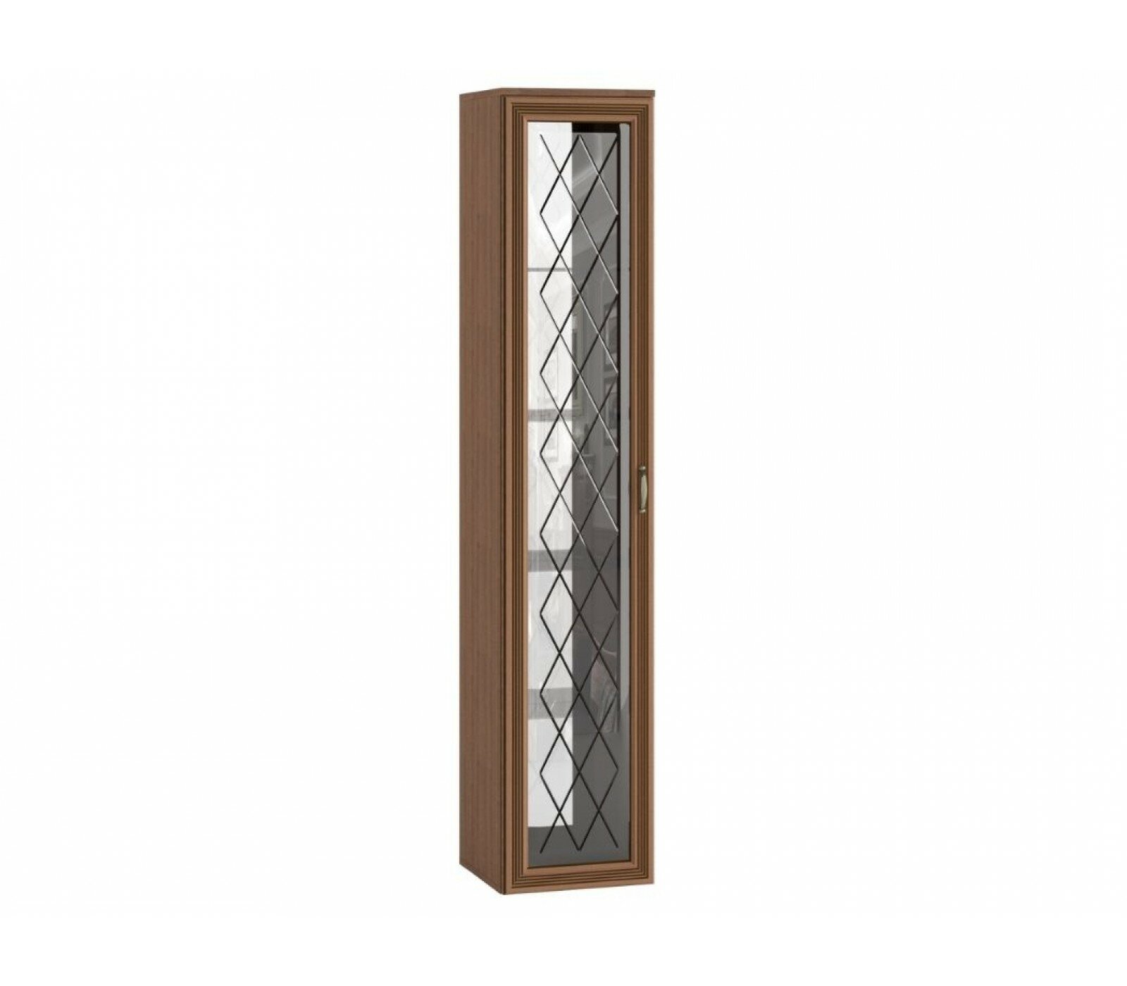 Шкаф витрина в гостиную Ливорно ЛШ-7 36х180х35 см, цвет орех донской