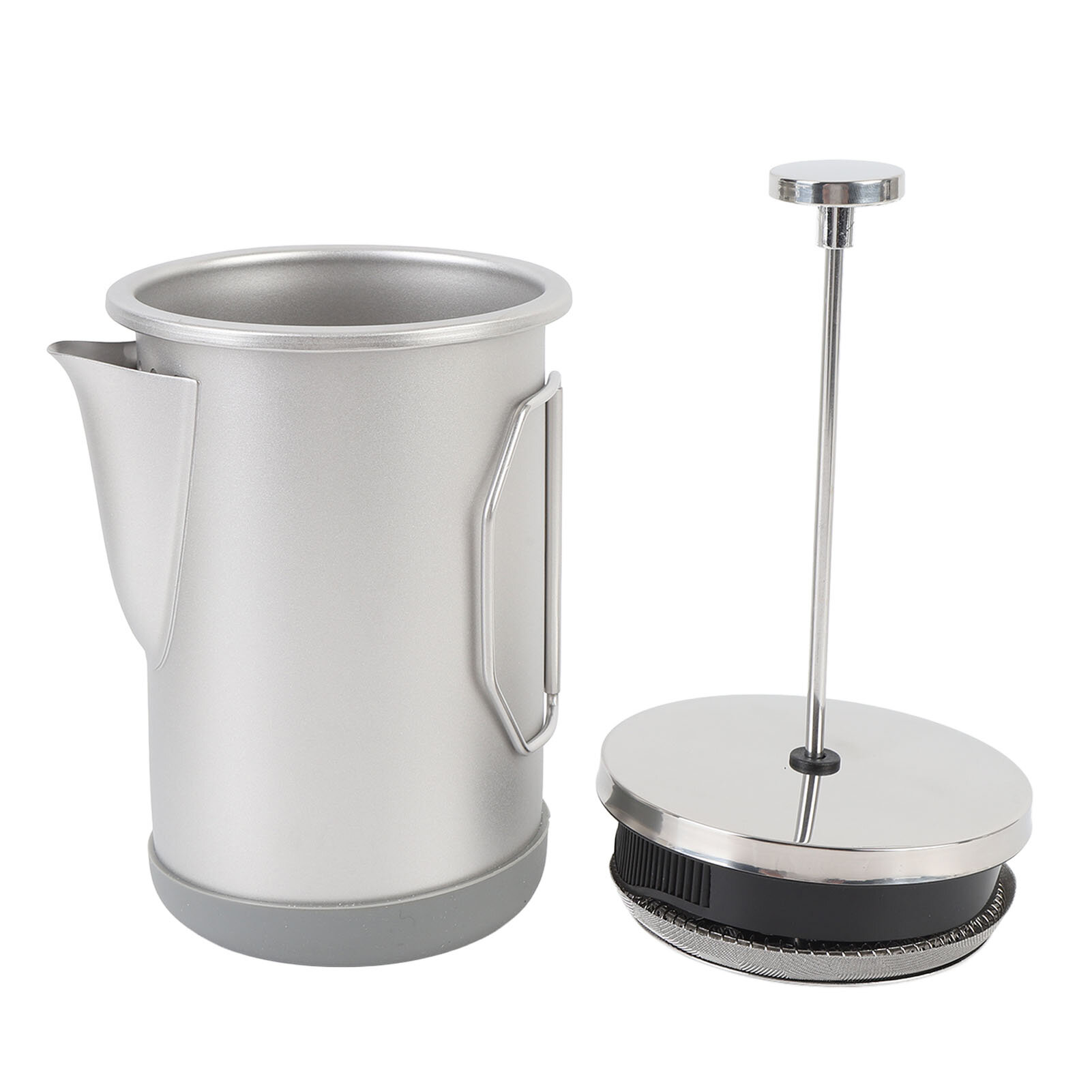 Французская пресс -кофеварка портативная 304 из нержавеющей стали рука заваривается кофейный пресс -чайник для кемпинга 1000 мл серебра