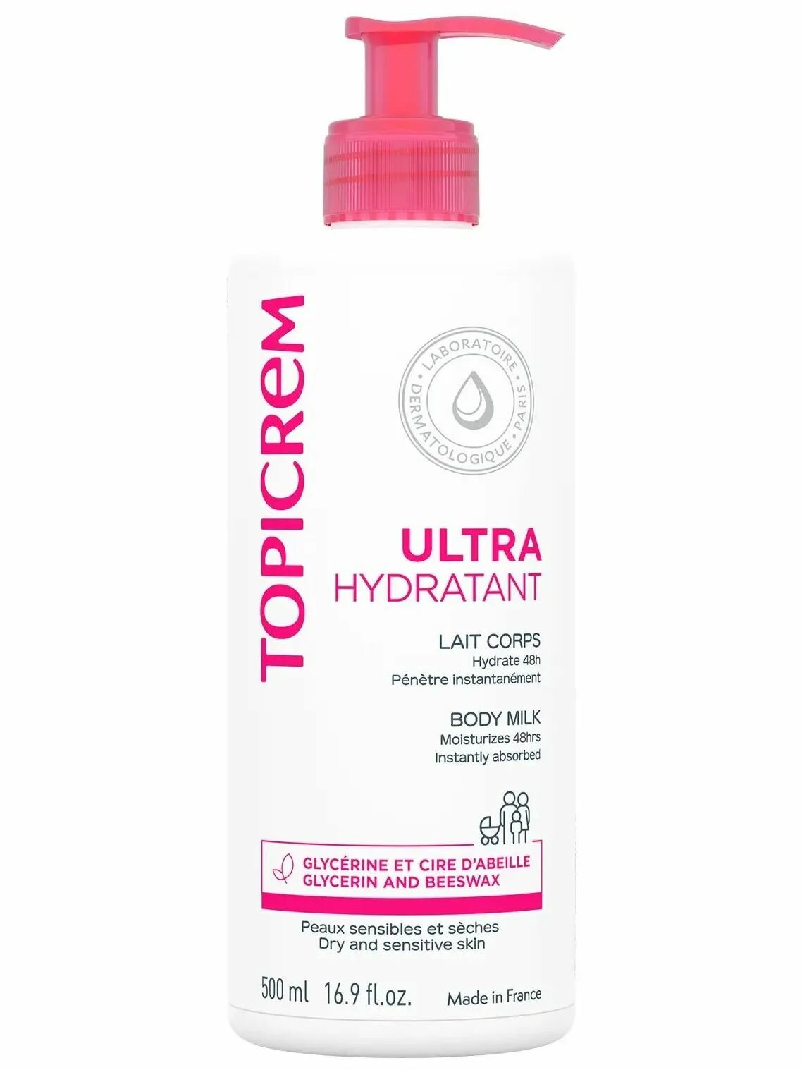 Молочко Топикрем "Ультра-увлажняющее" для тела, для чувствительной кожи, 500 мл