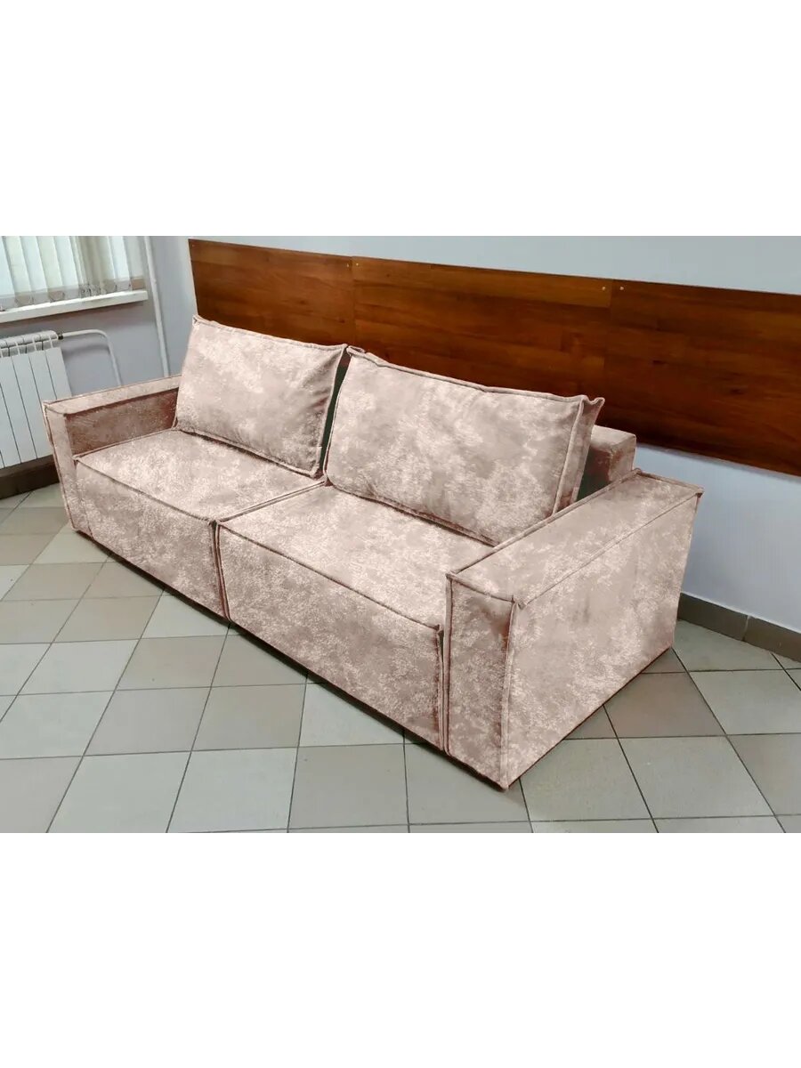 Диван-кровать диван прямой лофт Еврокнижка 2,4м Бежевый бархат 102