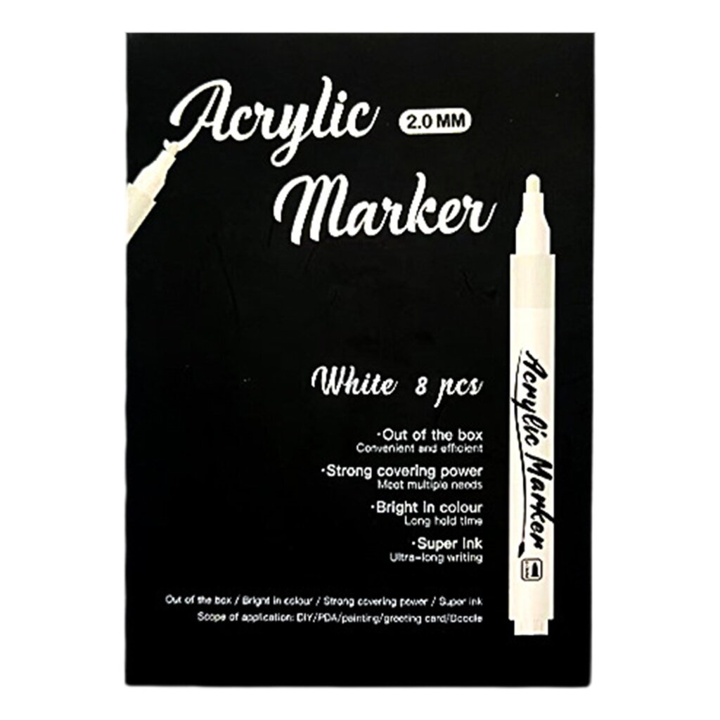 9 Наращиваемых маркеров для подсветки, цвета Золото, серебро, белый, Водонепроницаемая акриловая ручка для темных условий