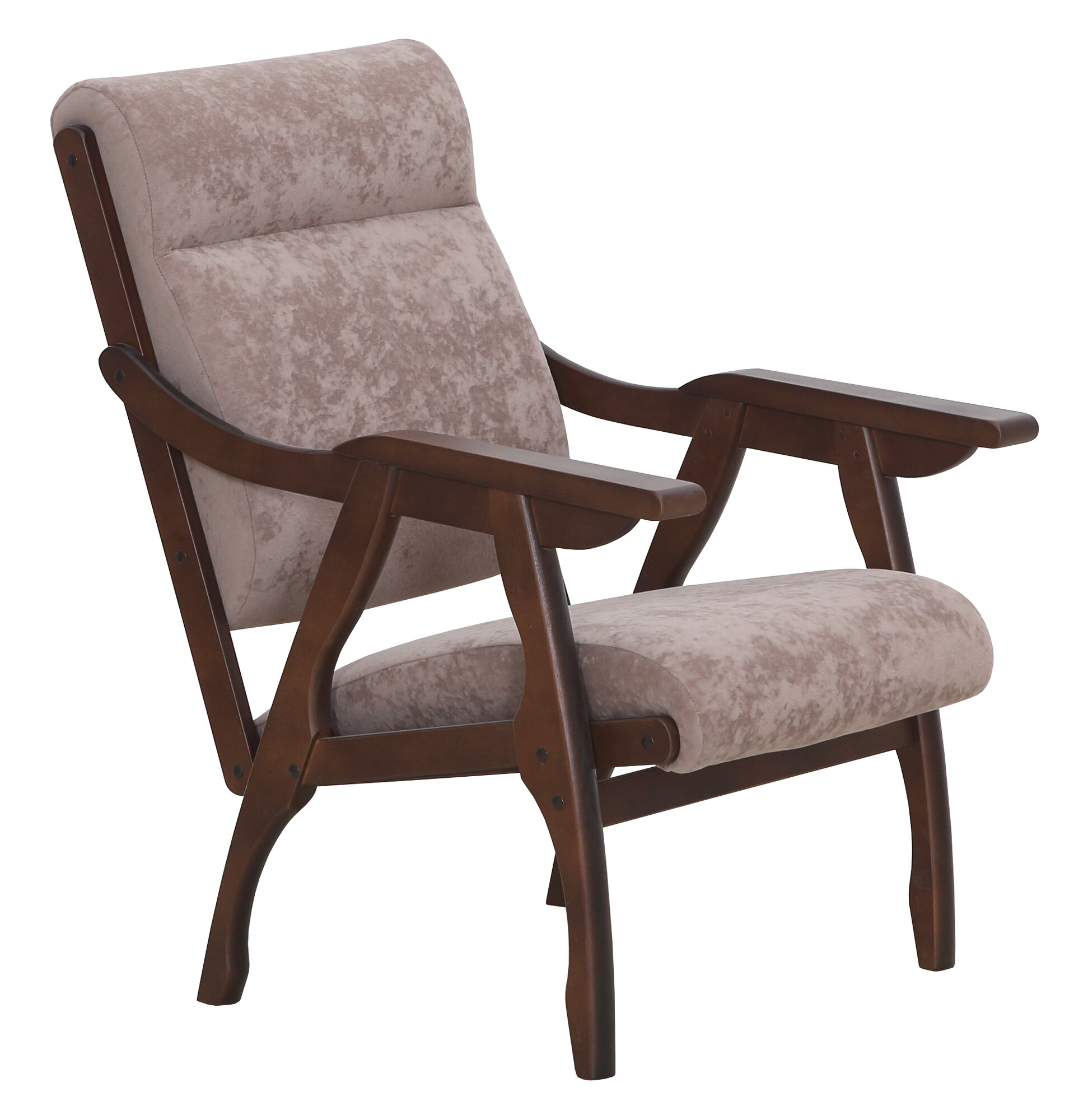 Кресло напольное для отдыха в гостиную Вега-10 62,0х94,0х87,0 см, Орех (лак), SENSEY LATTE