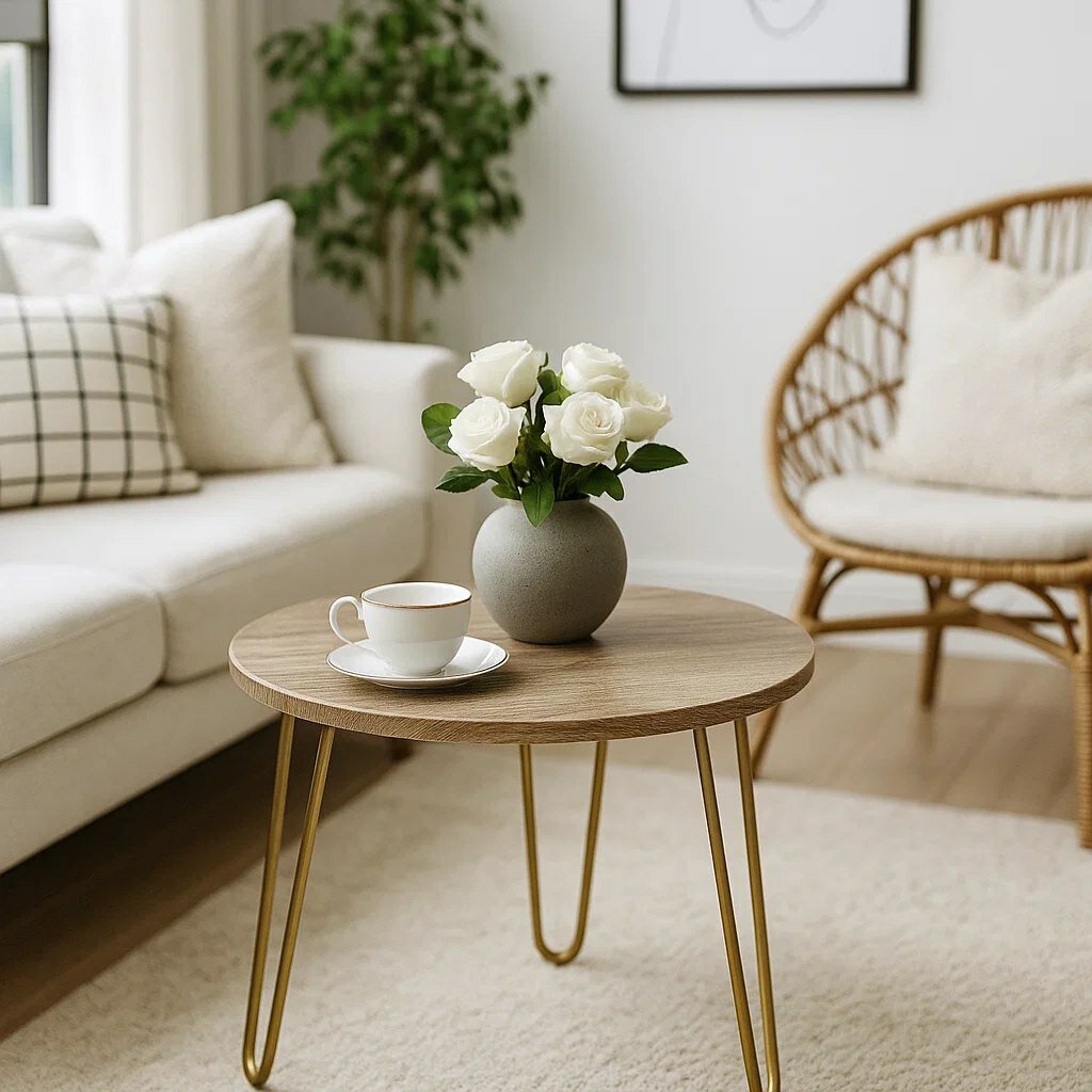 Стол журнальный круглый Белла, чайный столик, придиванный, 50х50х47 см.