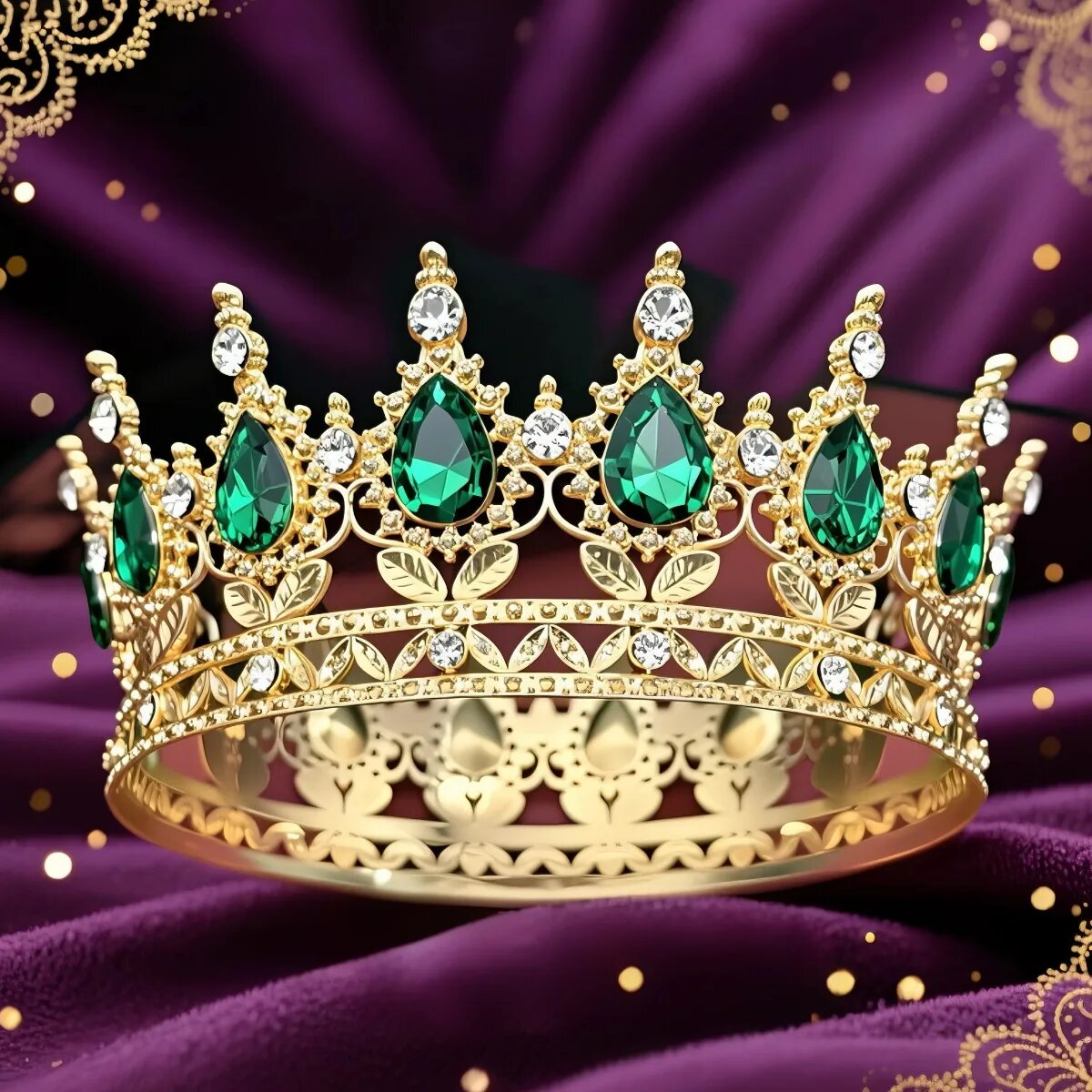 Круглые диадемы Cenmon Gold Green