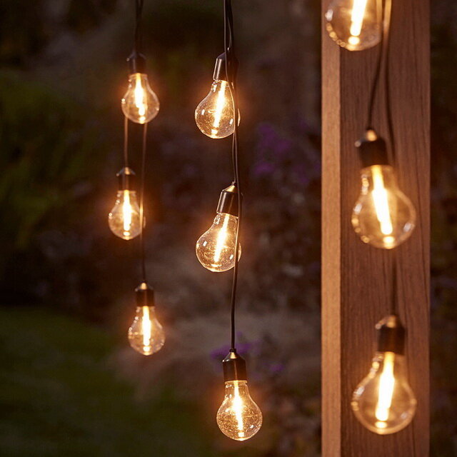 Гирлянда из лампочек Грозди в стиле Лофт, 12 теплых белых ламп, 3 м, черный ПВХ, соединяемая, IP44, Kaemingk, 490136