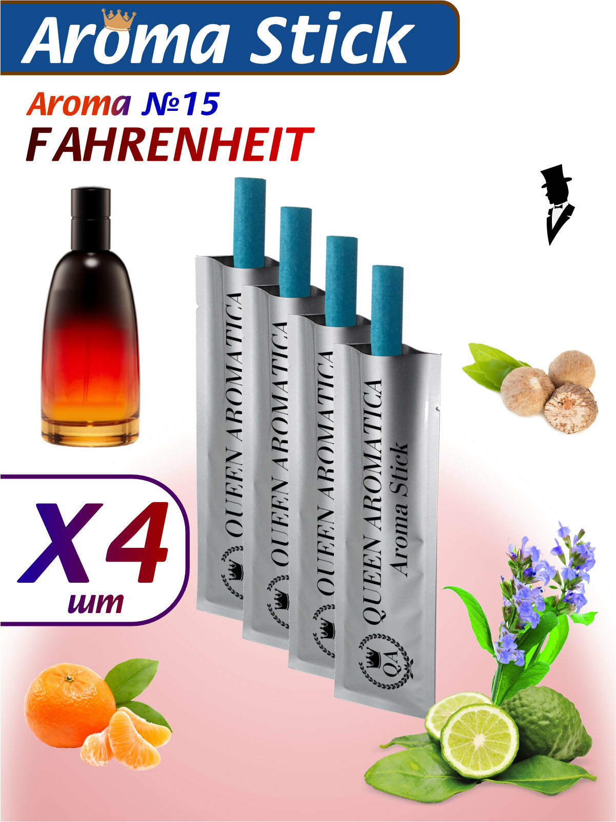 Ароматизатор в машину Queen Aromatica - Сменные арома стики Keith (Fahrenheit) S-15