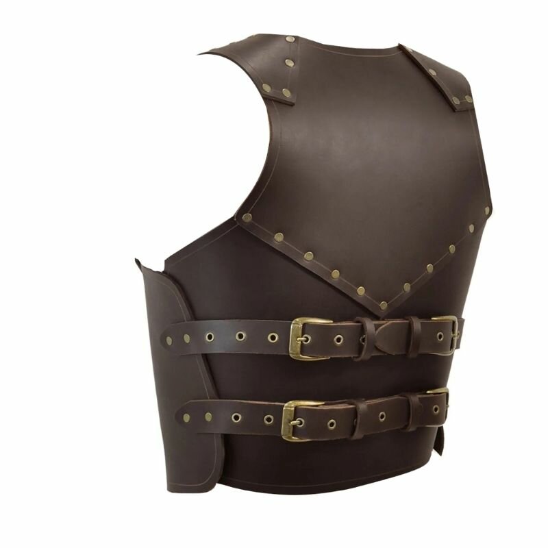 Нагрудник Кожаных Доспехов Для Косплея Средневекового Ренессанса-Темно-коричневый