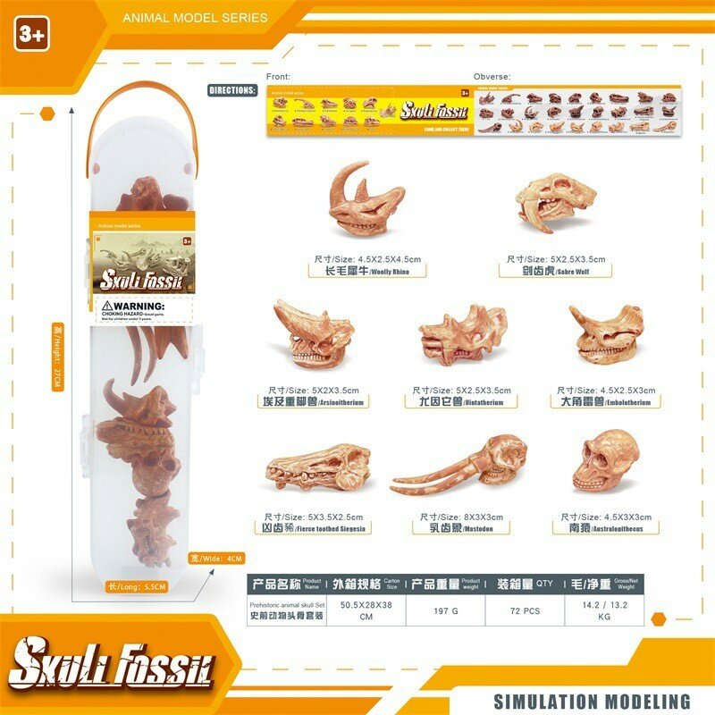 Фигурки мини-черепов динозавров высокого качества для обучения и домашнего декора, StyleE