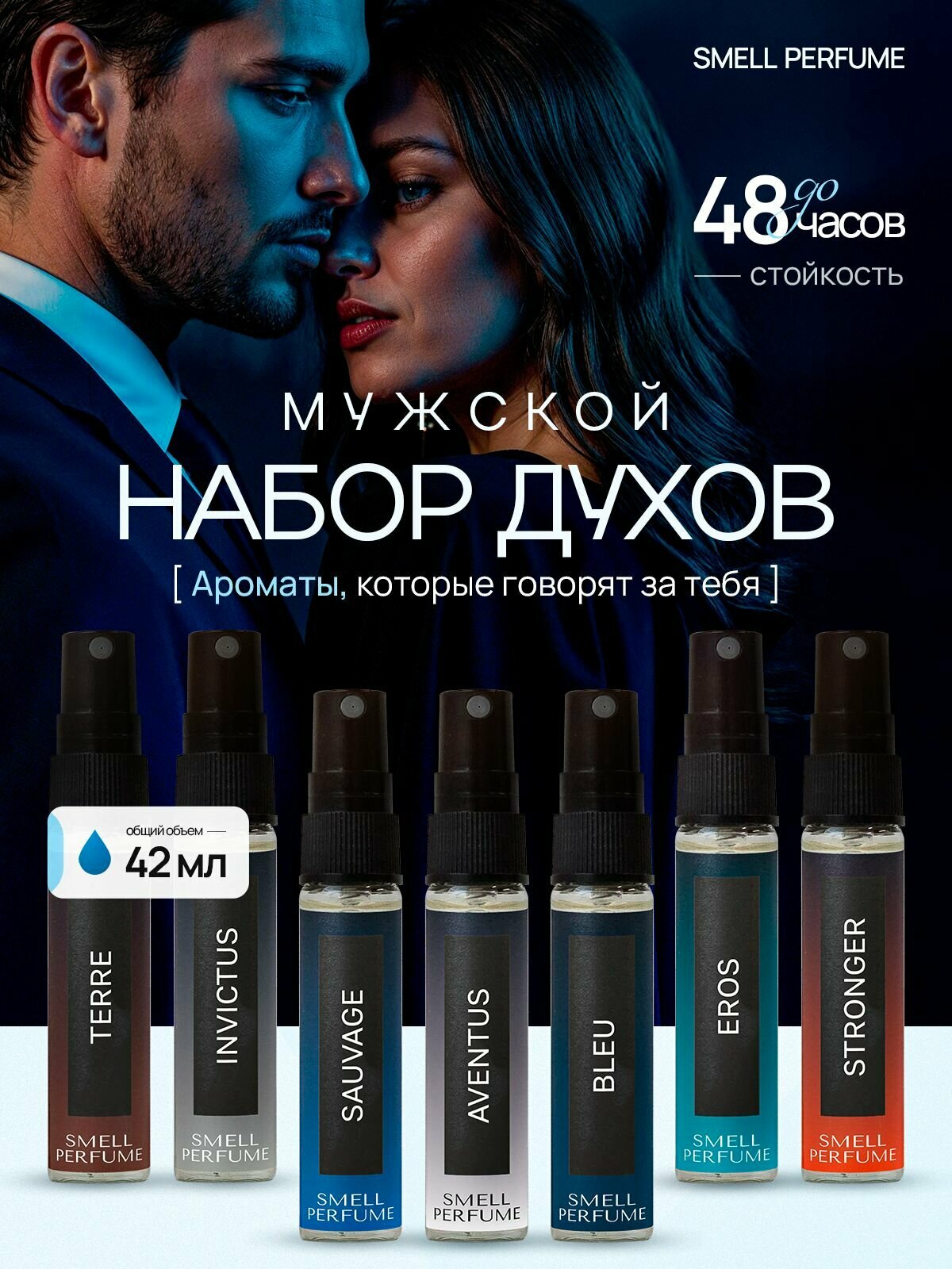 Духи мужские стойкие, набор пробников SmellPerfume парфюмерия мужская стойкие ароматы пробники духов