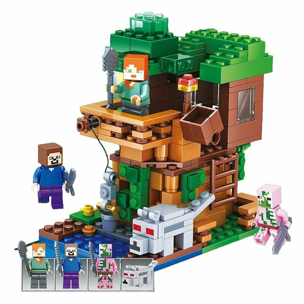 Игровой набор Домик на дереве Minecraft подарок для мальчиков и развивающая игрушка для детей.