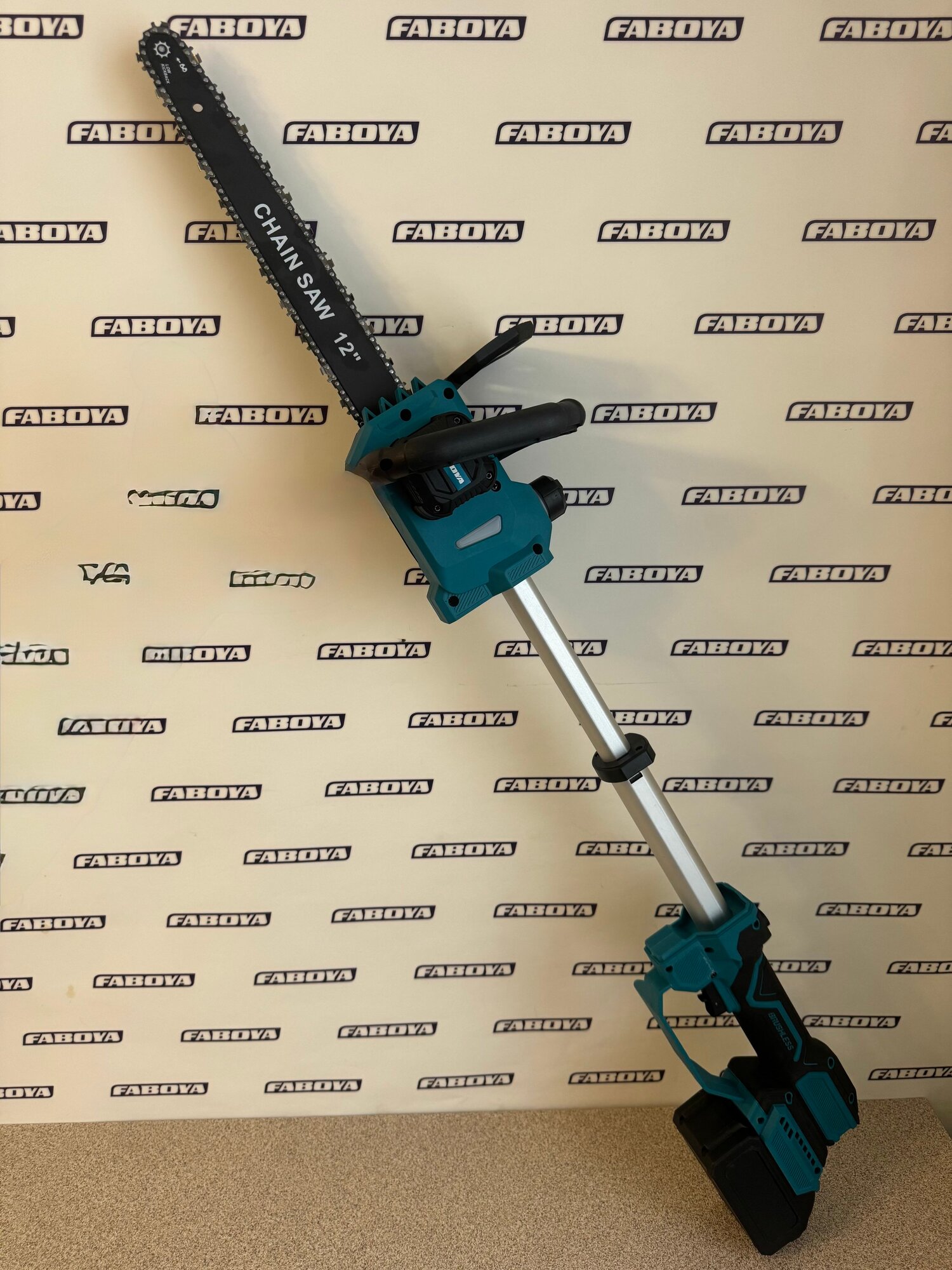 Цепная аккумуляторная пила 12 дюймов , Телескопическая, FABOYA , 2 акб, 4 ач.