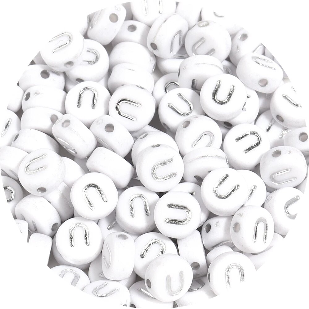 7x4 мм белые, серебряные цветные акриловые бусины с буквами, круглые плоские бусины с алфавитом, свободные бусины для изготовления ювелирных изделий, браслет ручной работы, ожерелье
