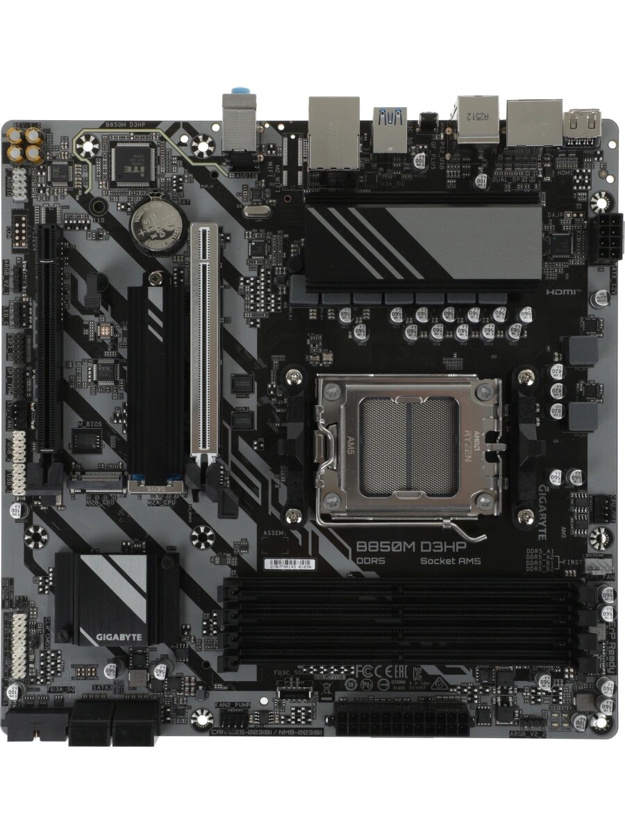 Материнская плата Gigabyte B850M D3HP, Socket AM5, AMD B850, mATX, Ret