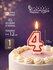 Свеча для торта Волшебная страна красная "Цифра 4", высота: 7,5 см