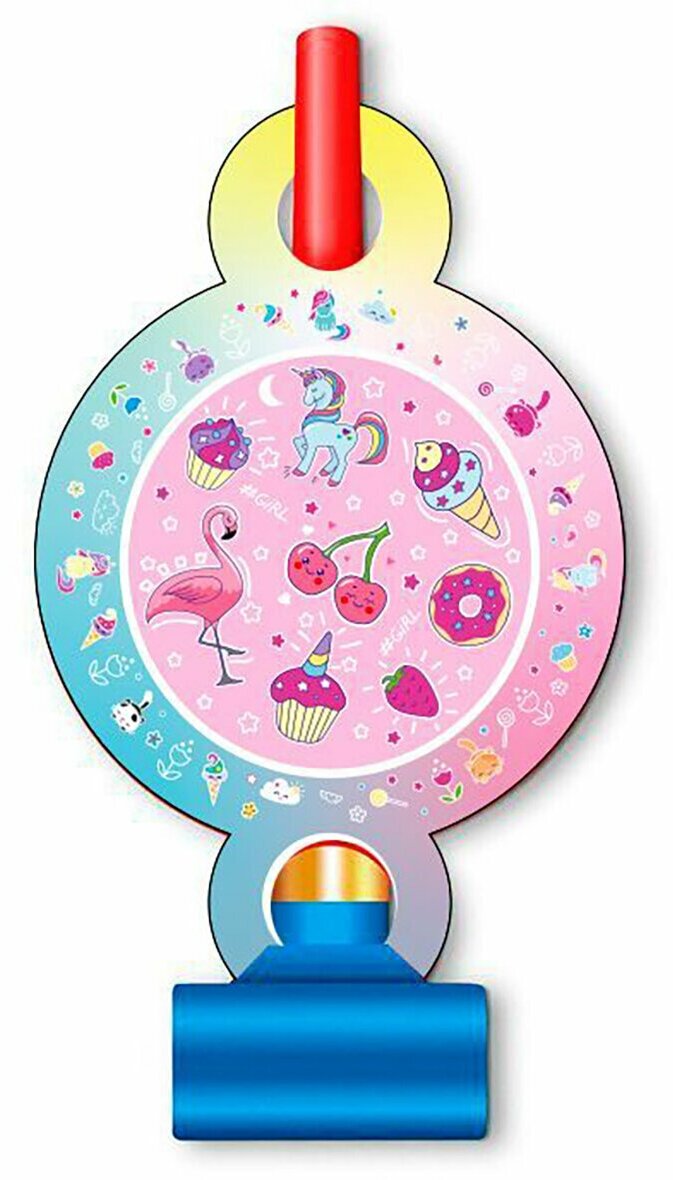 Язычки-гудки картонные Riota Волшебный мир, С днем рождения, 6 шт.