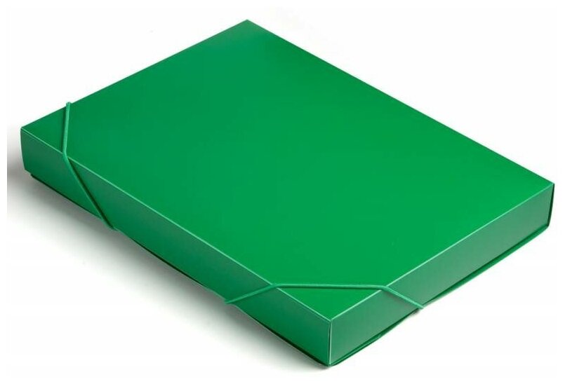 Папка-короб на резинке Бюрократ -BA40/07GRN пластик 0.7мм корешок 40мм A4 зеленый