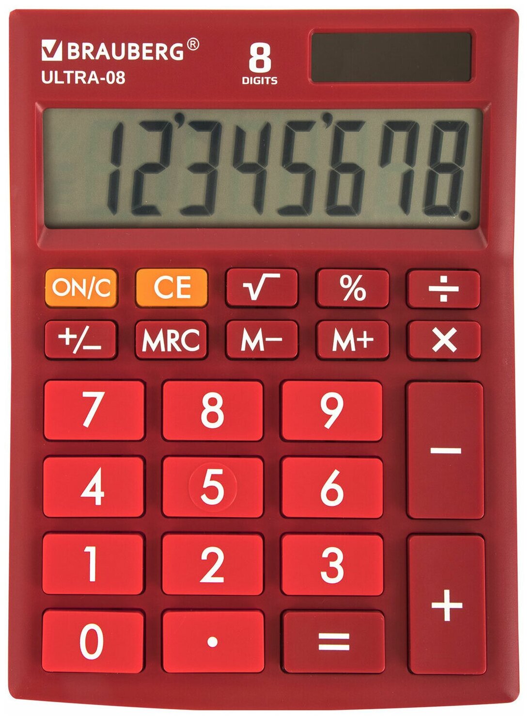 Калькулятор настольный Brauberg ULTRA-08-WR бордовый, 250510