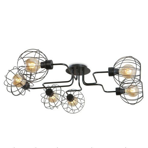 Люстра AURA S1908-6 BK+BK