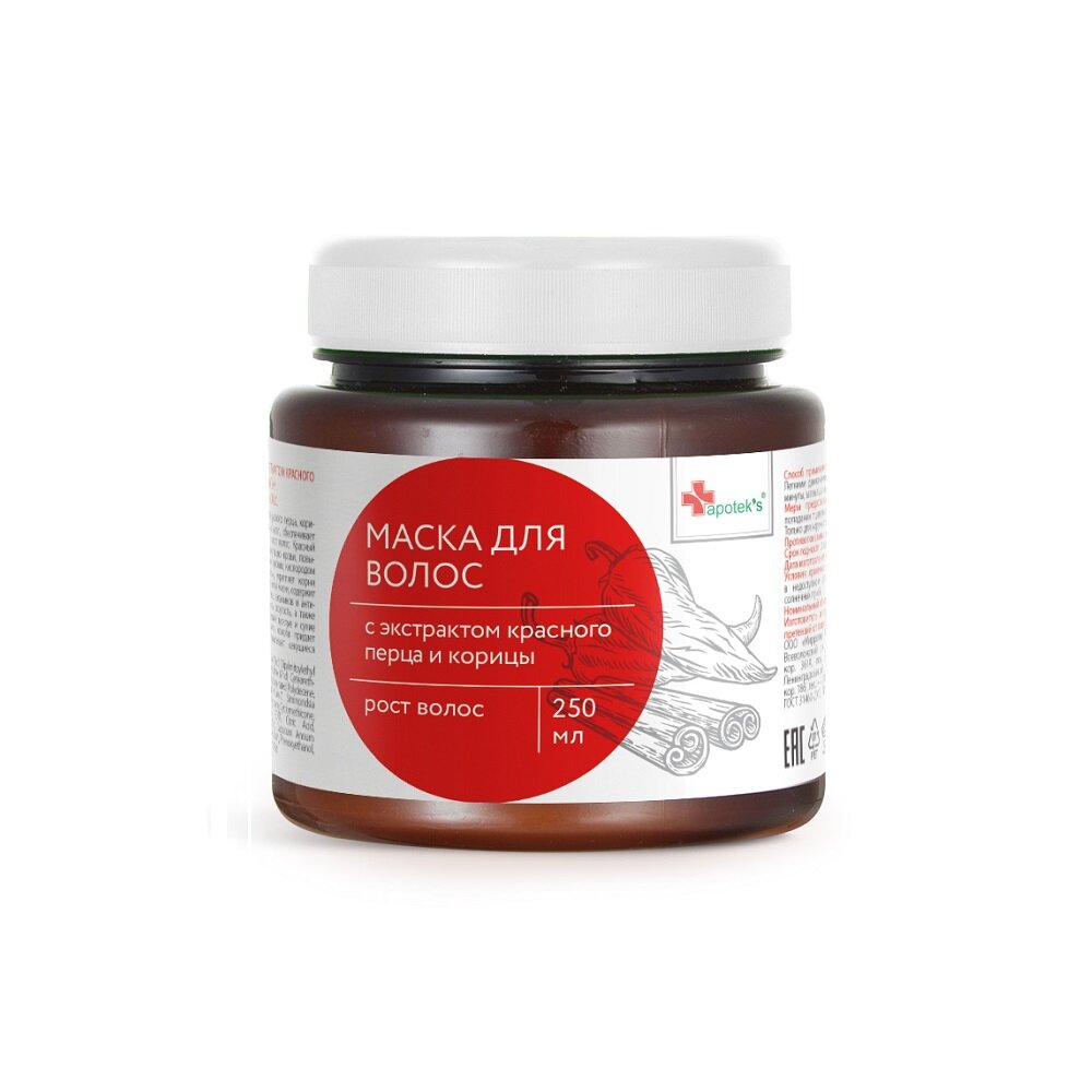 Маска для роста волос Apotek's Красный перец и корица, 250 мл
