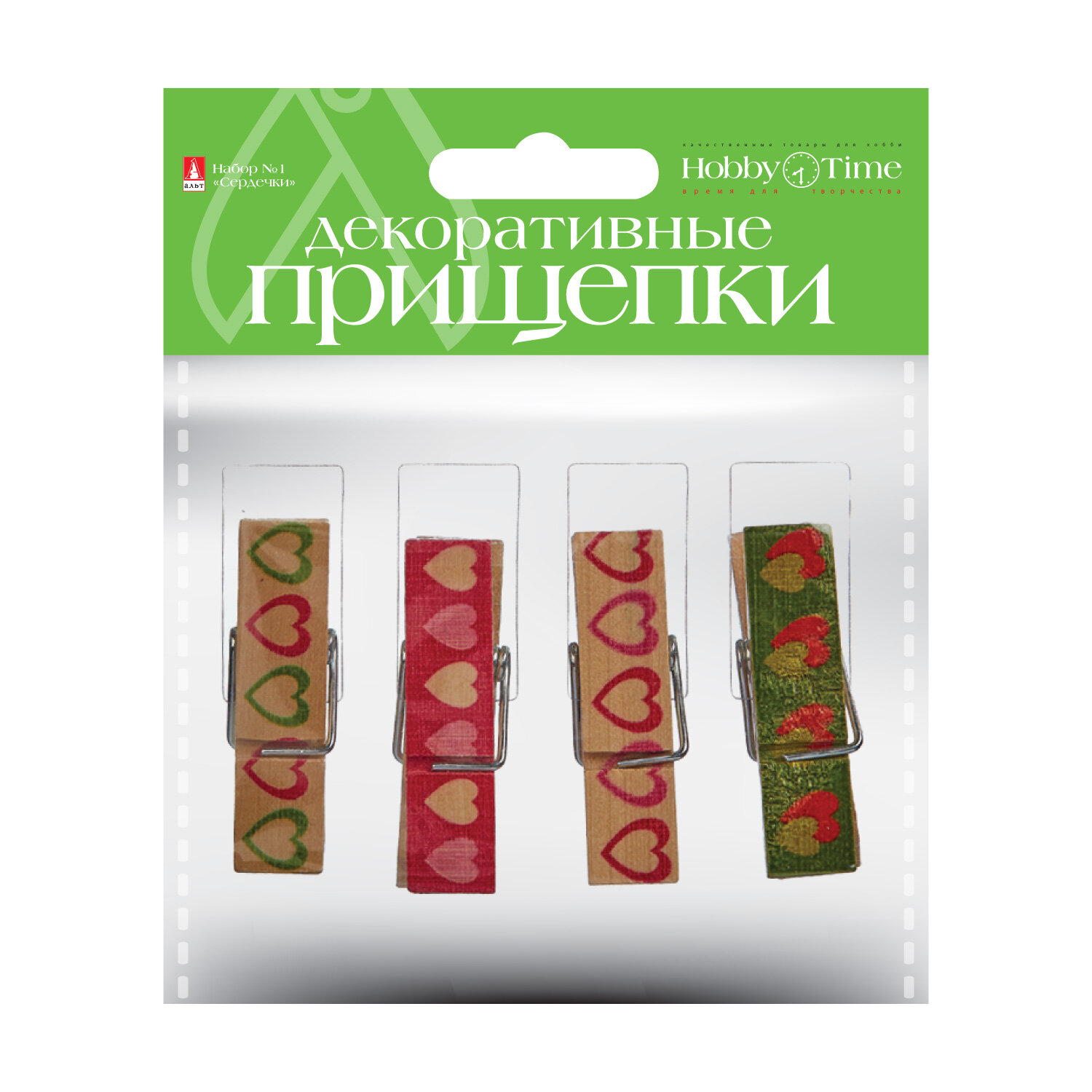Декоративные прищепки. Набор №1 "сердечки", Арт. 2-360/01