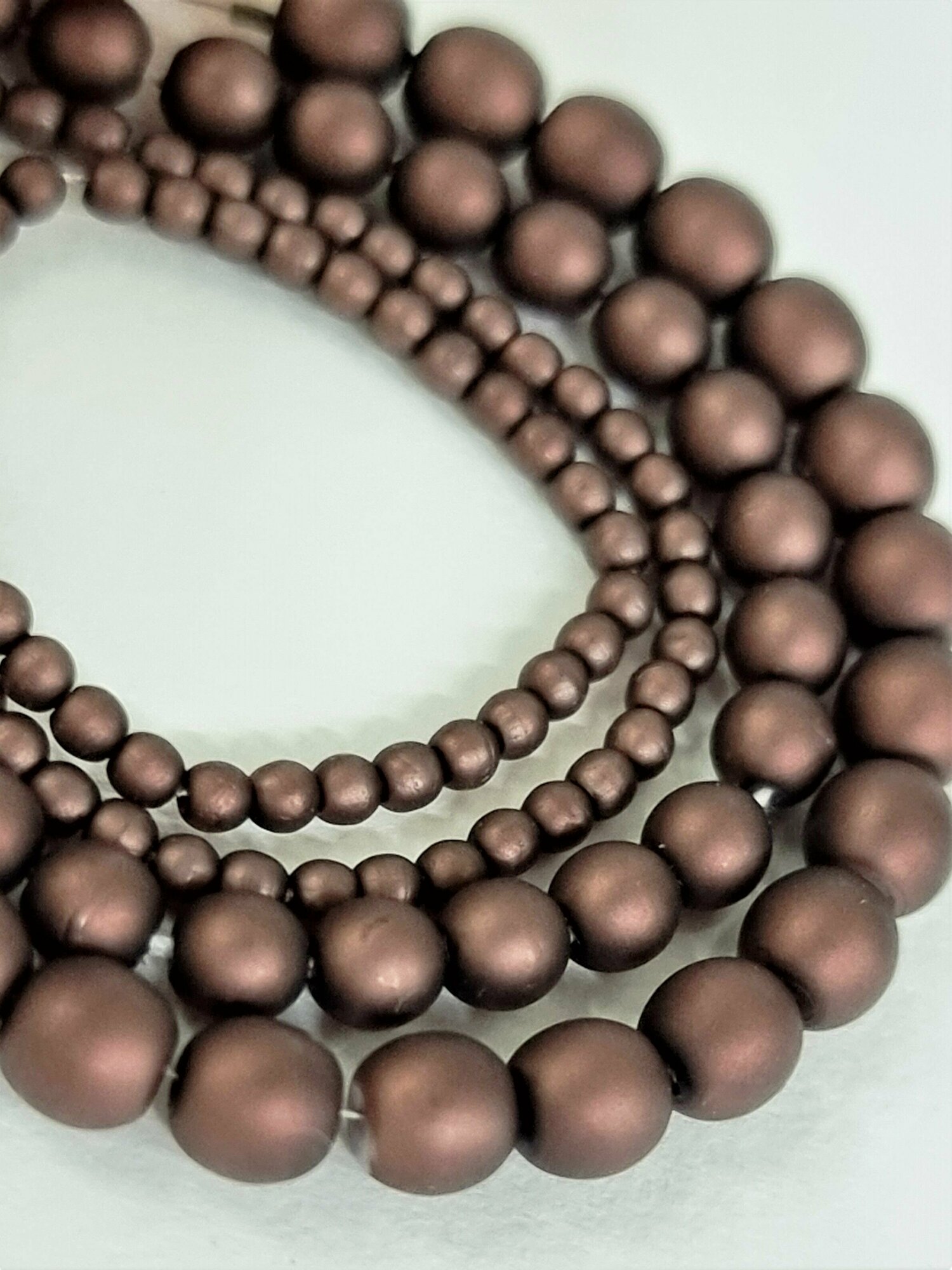 Жемчуг керамический. 2, 4, 5 мм. 120шт. Коричневый сатин.