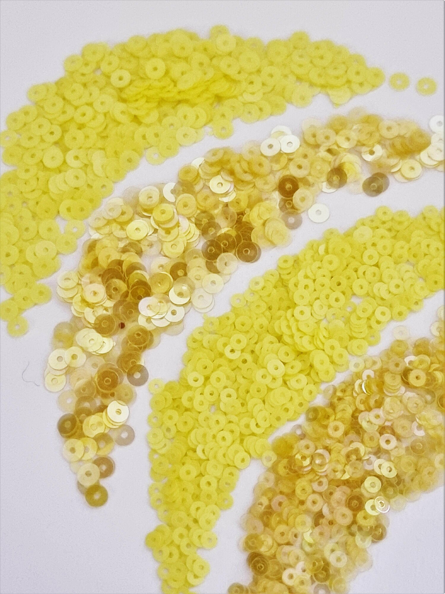 Итальянские пайетки3, 4мм. Желтые. 4х1,5г.