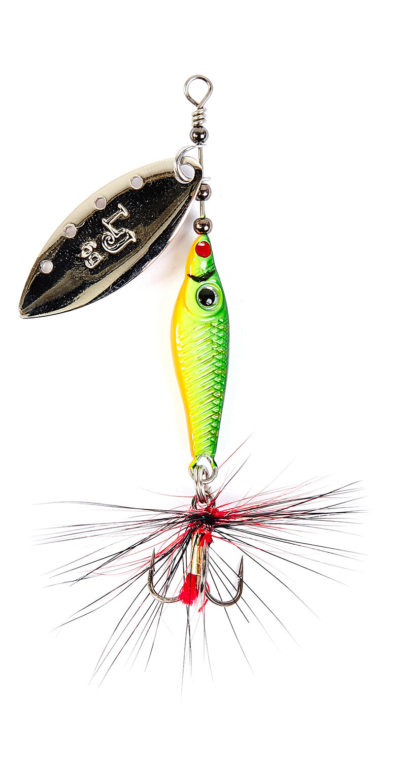Блесна вращающаяся Lucky John TRIAN BLADE LONG 6.0гр # 008, в блистере