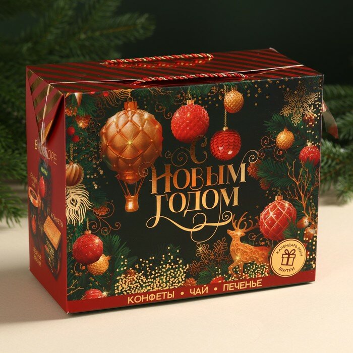 Подарочный набор «С Новым годом»: чай (50 г), конфеты (110 г), печенье брауни (120 г) 7651445